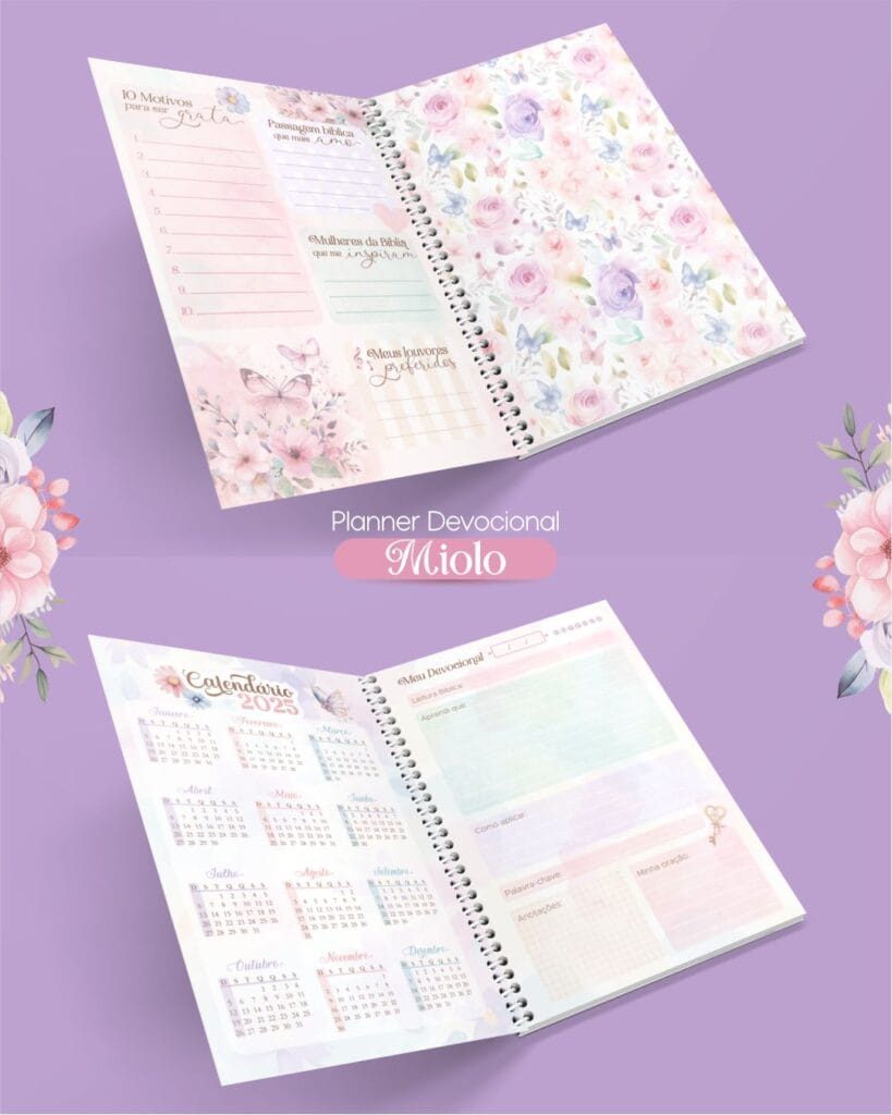 Arquivo Planner Devocional e Bloquinhos | Forte & Corajosa | Studios Cat