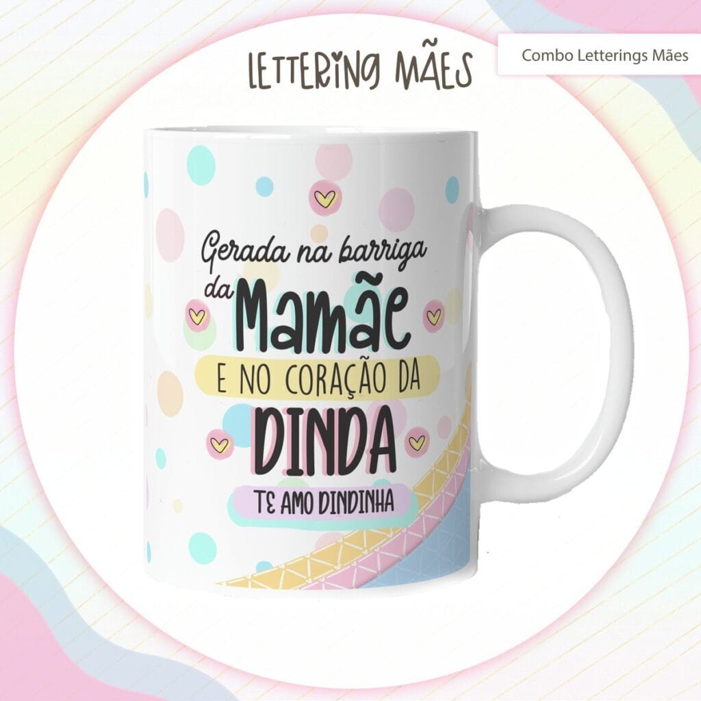 Arte Digital Lettering Caneca Mãe Presente Personalizado