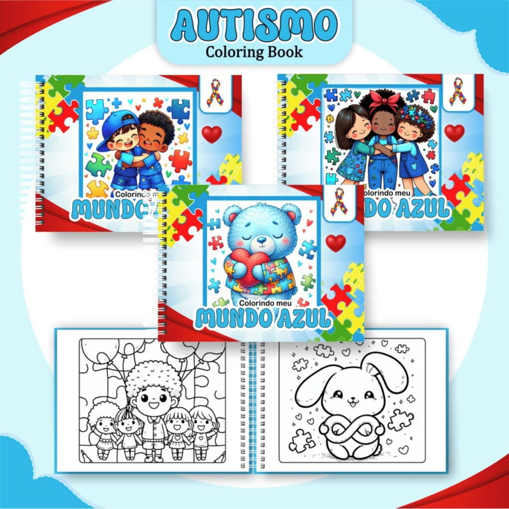 Livro de Colorir para Meninos com Autismo - 52 Páginas