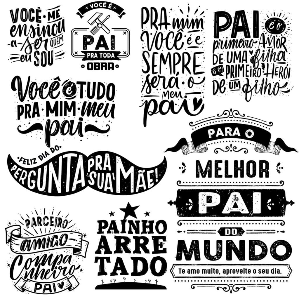 Frases Lettering Dia dos Pais Frases Paizão Super Pai Png | Studios Cat