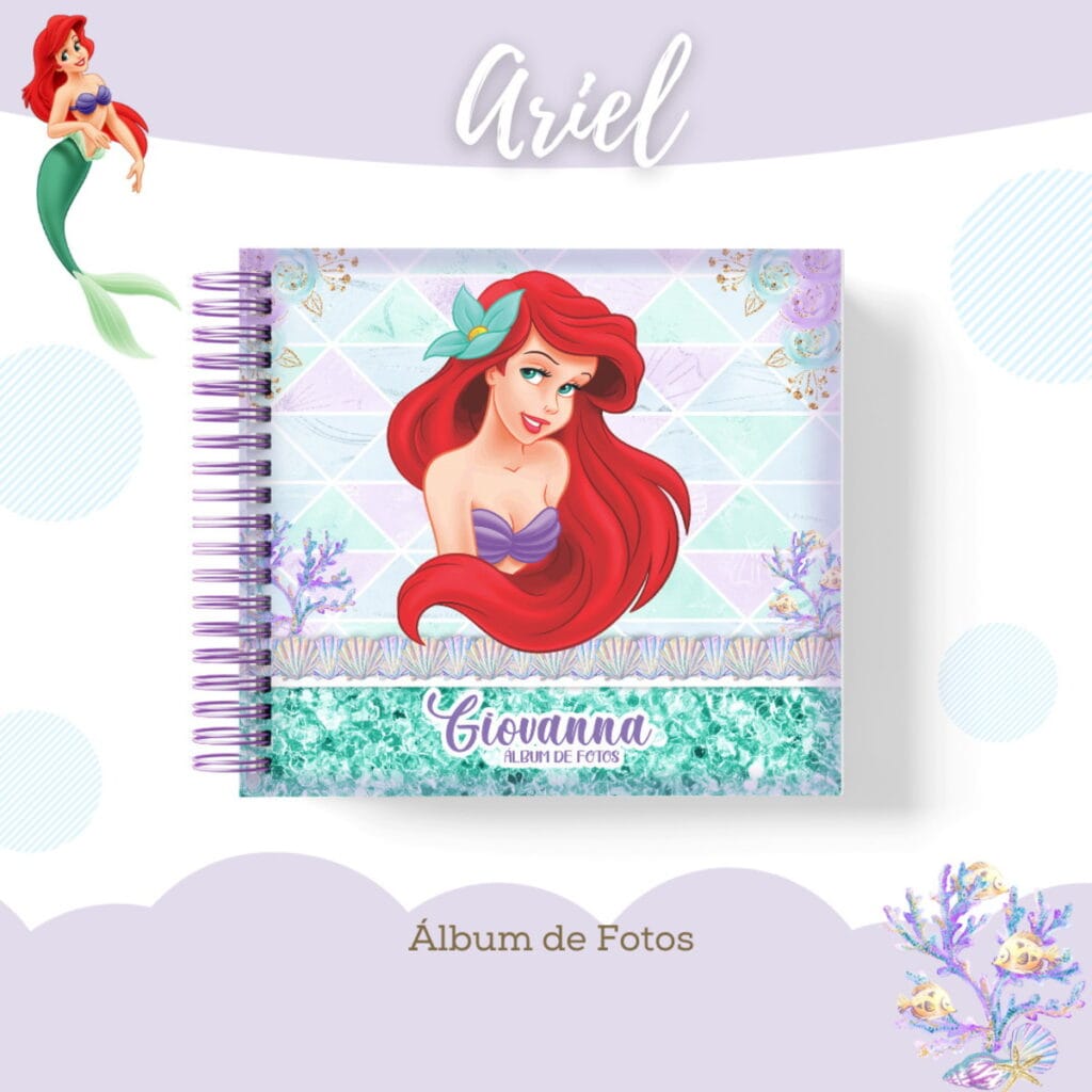 Kit Ariel Infantil Completo Album Fotos Memorias Presente