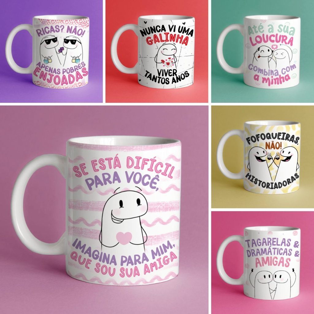 Estampa Caneca Flork Por Você Eu Bebo O Mar De Canudinho | Studios Cat