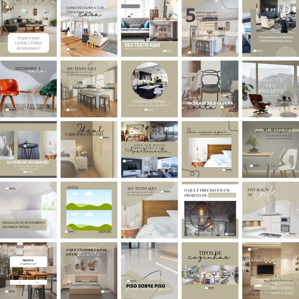 Templates Canva Design de Interiores 25 Artes Editáveis + Bônus ...