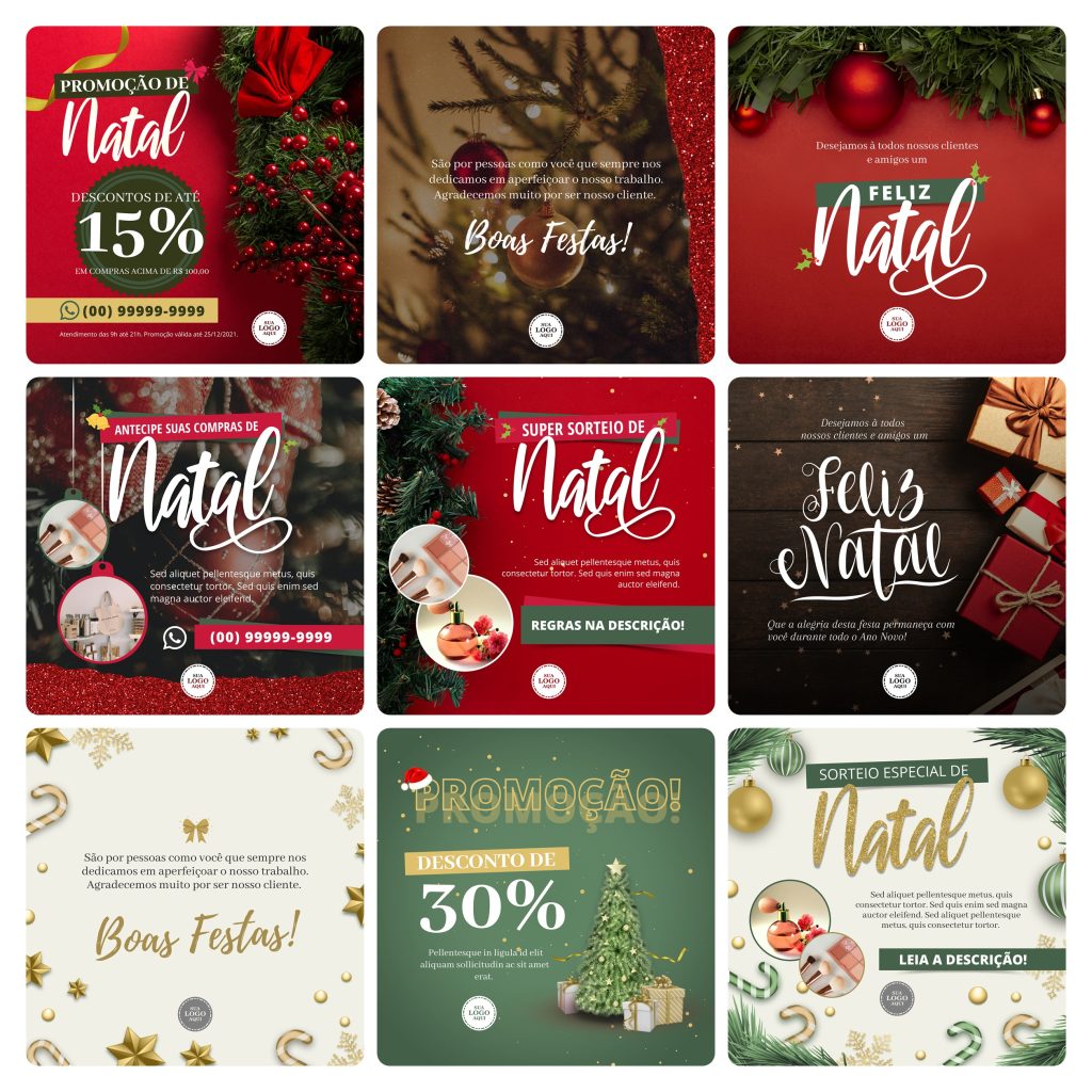 Templates Canva Natal 50 Artes Editáveis + Bônus | Studios Cat