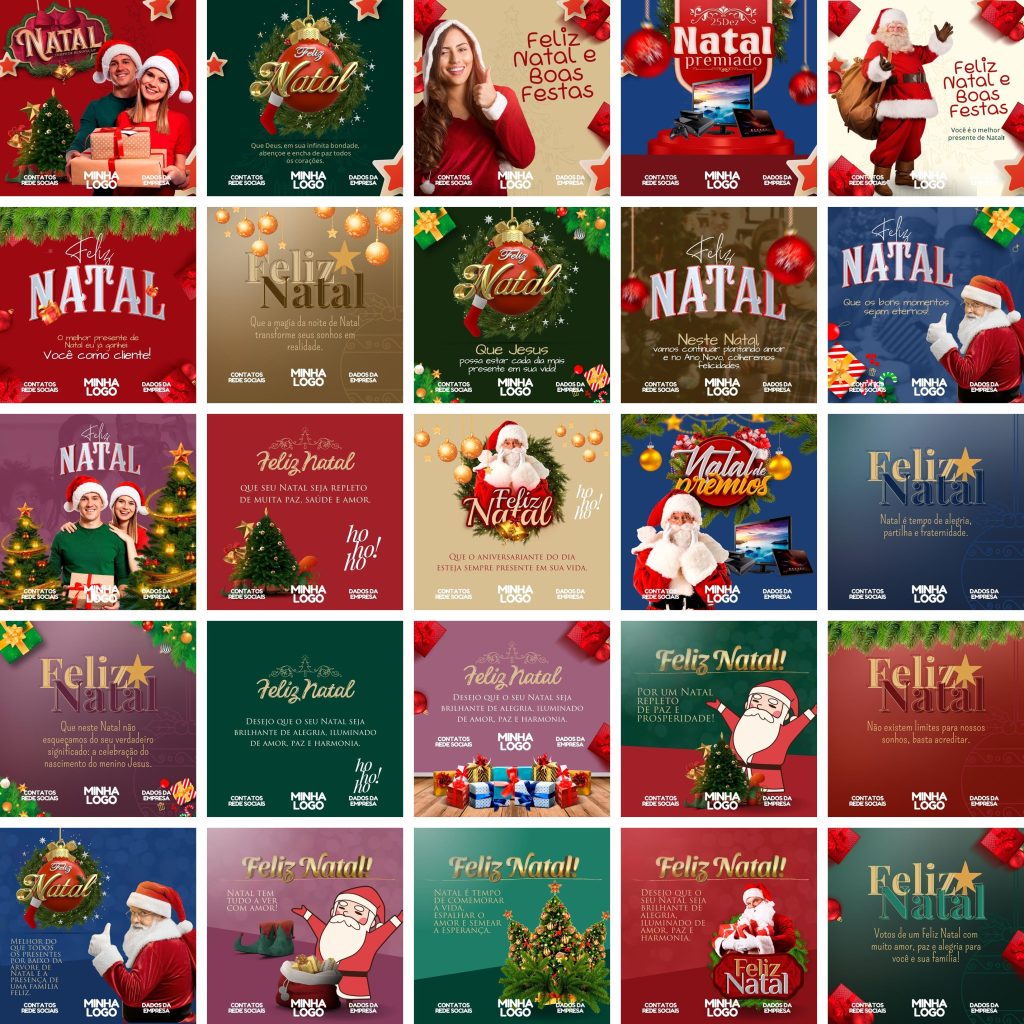 Templates Canva Natal 50 Artes Editáveis + Bônus | Studios Cat