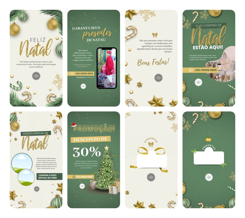 Templates Canva Natal 50 Artes Editáveis Stories | Studios Cat