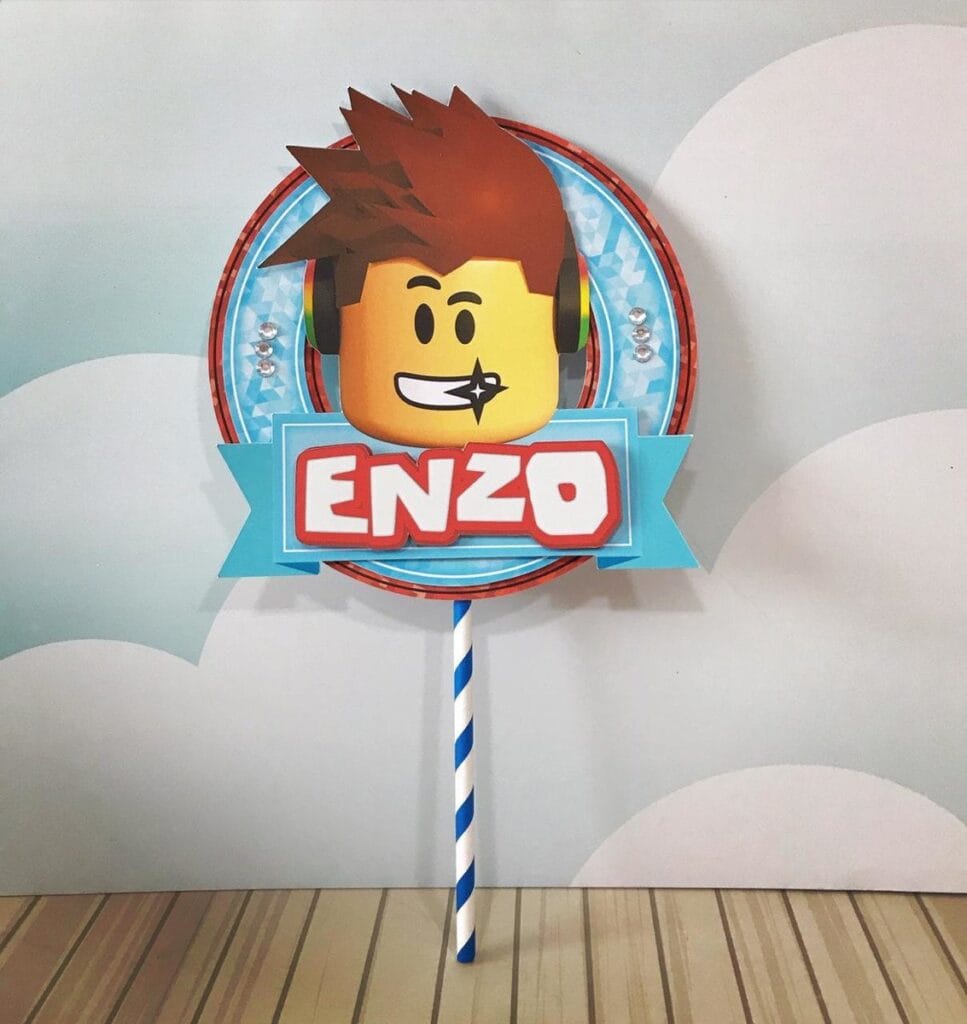 Topo de Bolo Roblox Personalizado - Edite Nome e Imprima